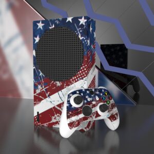 PlayVital Impression US Flag Custom Vinyl Skins for Xbox Core Wireless Controller, Wrap Decal Cover Stickers for Xbox Series S Console Controller