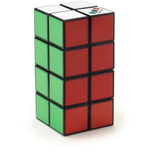 rubik's tower, 2x2x4 complex color-matching puzzle travel problem-solving cube challenging brain teaser fidget toy, for adults & kids ages 8 and up