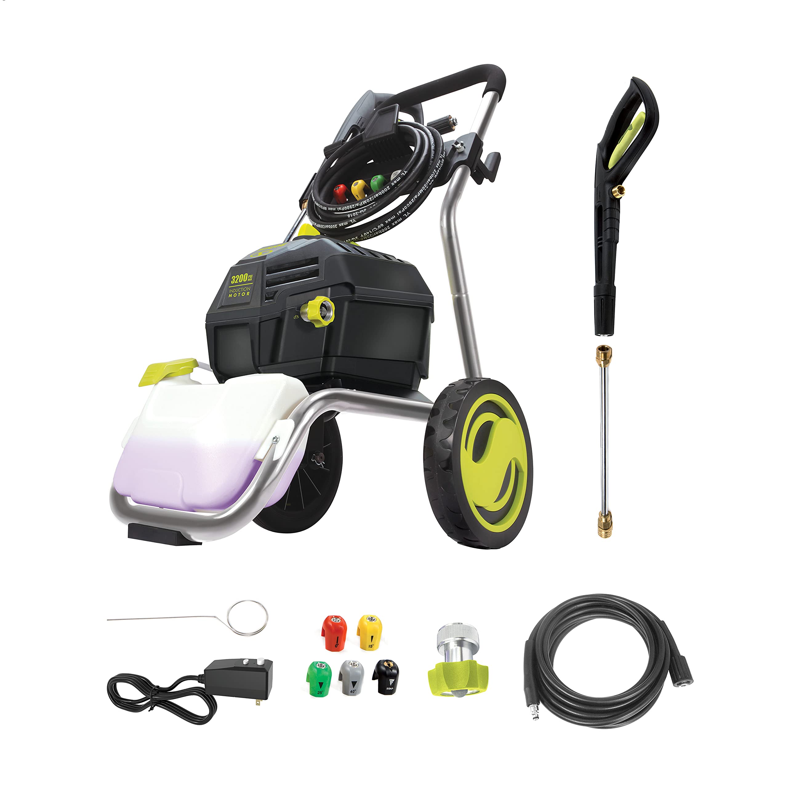 Sun Joe SPX4800 14.9-Amp Electric Pressure Washer, w/ 5 Quick-Connect Tips, Detergent Tank, Cleans Cars, Fences, Patios, Decks, Sidewalks & More