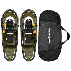 retrospec unisex adult snowshoes, olive, 25 us