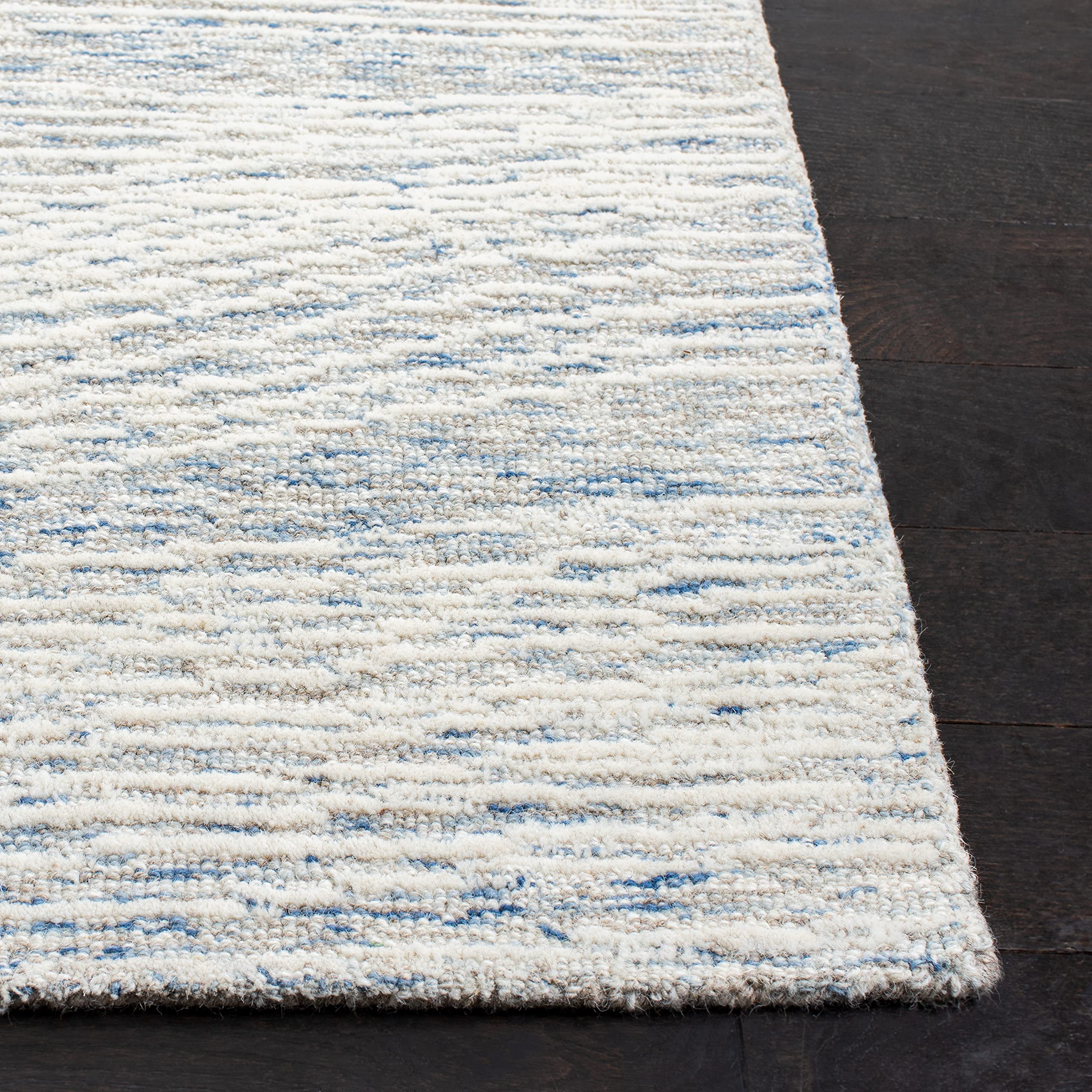 SAFAVIEH Metro Collection 8' x 10' Light BlueIvory MET995L Handmade Premium Wool Living Room Dining Bedroom Area Rug