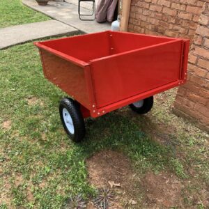 Haul Master 10 Cu. Ft Dump Tilt Trailer Cart for Lawn Garden with Removable Tailgate 600 lb Capacity