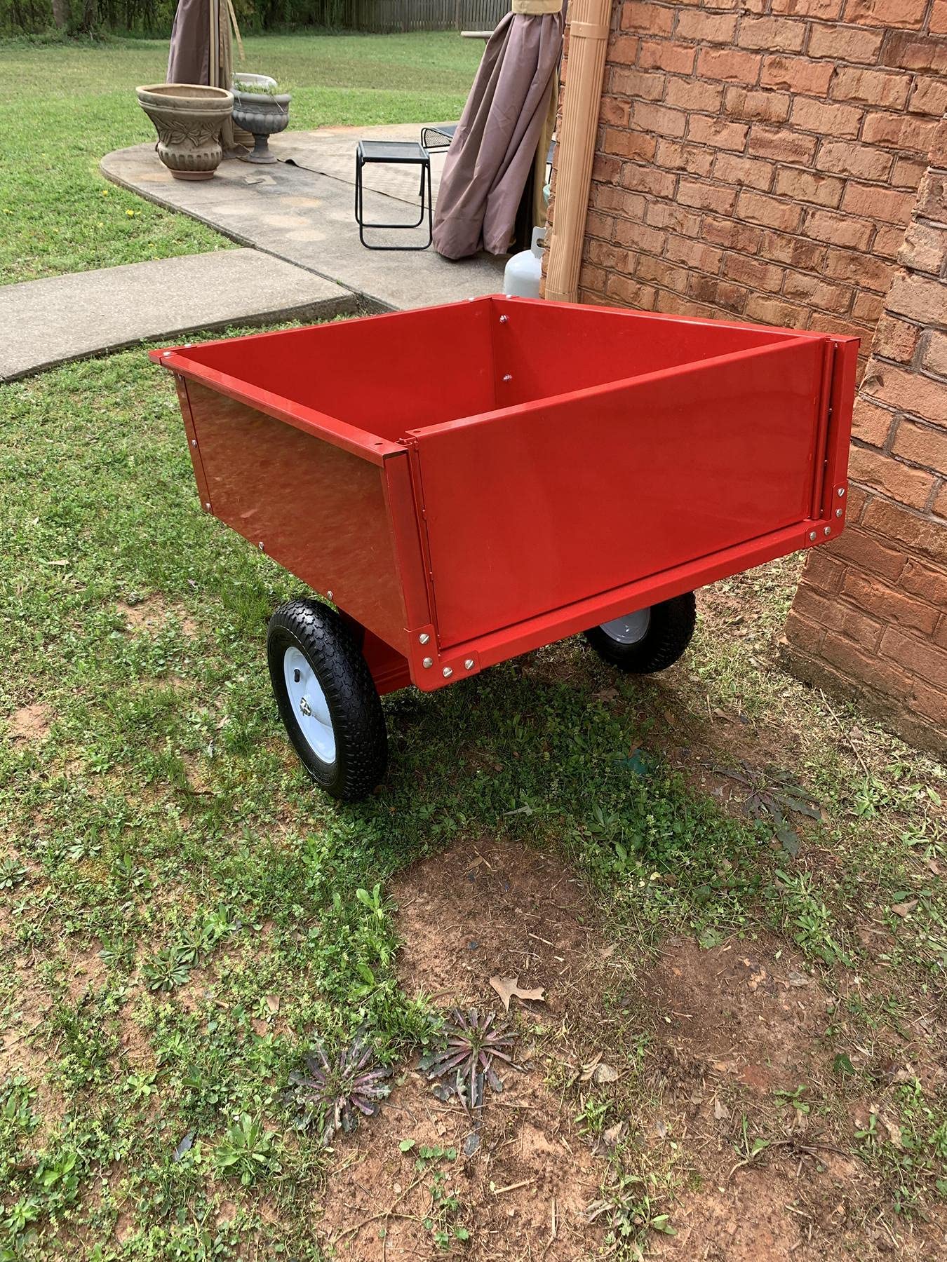 Haul Master 10 Cu. Ft Dump Tilt Trailer Cart for Lawn Garden with Removable Tailgate 600 lb Capacity