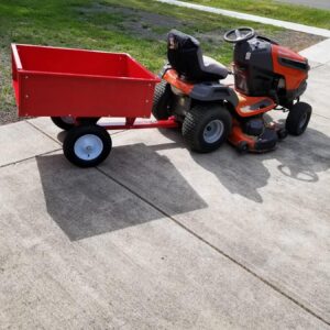 Haul Master 10 Cu. Ft Dump Tilt Trailer Cart for Lawn Garden with Removable Tailgate 600 lb Capacity