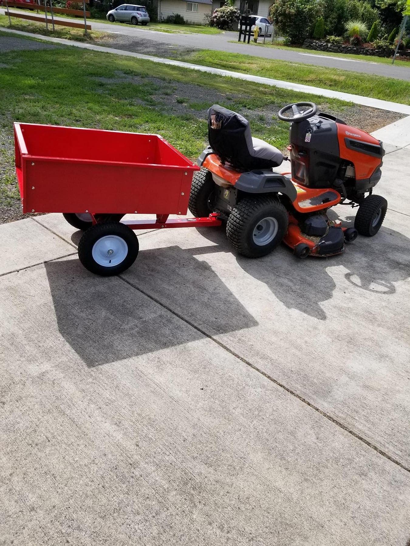 Haul Master 10 Cu. Ft Dump Tilt Trailer Cart for Lawn Garden with Removable Tailgate 600 lb Capacity