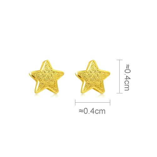 CHOW SANG SANG 999.9 24K Gold Price-by-Weight Gold Star Stud Earrings for Women 69449E (Approx. 0.028 tael (1.04 g))