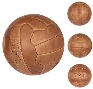 oryx sports vintage soccer ball antique leather football size 5, light brown