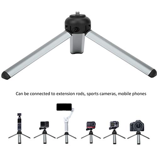 Desktop Tripod, Mini Multi‑function Tripod Aluminium Alloy Tripod Handheld Aluminium Alloy for OM4 Action Camera for Photographers(Mini version Titanium)