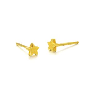 chow sang sang 999.9 24k gold price-by-weight gold star stud earrings for women 69449e (approx. 0.028 tael (1.04 g))