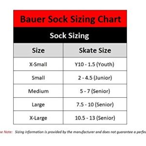 Bauer Hockey Performance Skate Sock ('21), Low (Medium), Black, 1059309