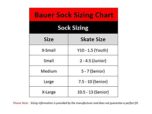 Bauer Hockey Performance Skate Sock ('21), Low (Medium), Black, 1059309