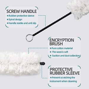 Flute Cleaning Kit Include 1pc Cotton Cleaning Brush, Flute Swab, Double-End Dust Brush,Flute Cleaning Rod, Screwdriver for Flute Repairing,Cork Grease, a Pair Cotton Gloves, 1pc Flute Cleaning Cloth