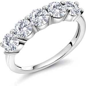 vinson forever classic moissanite women engagement band ring (0.80cttw, round 3.5mm, available in size all size) (14)