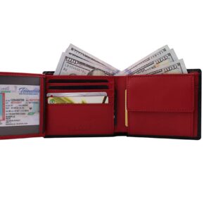 Baggourie RFID Trifold Leather Wallet (Red)