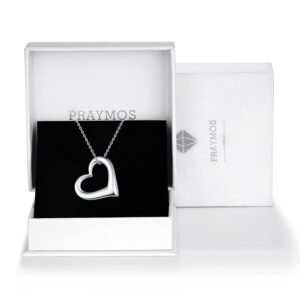 PRAYMOS Heart Urn Necklace for Ashes for Women 925 Sterling Silver Cremation Jewelry Necklace Urn Keepsake Memories Jewelry