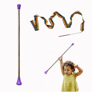 oiloda twirling baton 21 inches marching baton spinning dance baton metal gymnastics parade stick for child in majorette (purple)