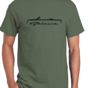 1963 Ford Galaxie Convertible Classic Outline Design Print Tshirt Large Military