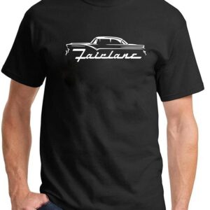 1955 1956 Ford Fairlane Hardtop Classic Outline Design Print Tshirt XX-Large Black