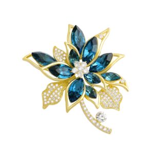 aoof crystal inlaid zircon brooch blue, used for ladies parties, parties, birthdays will make you more beautiful and bright