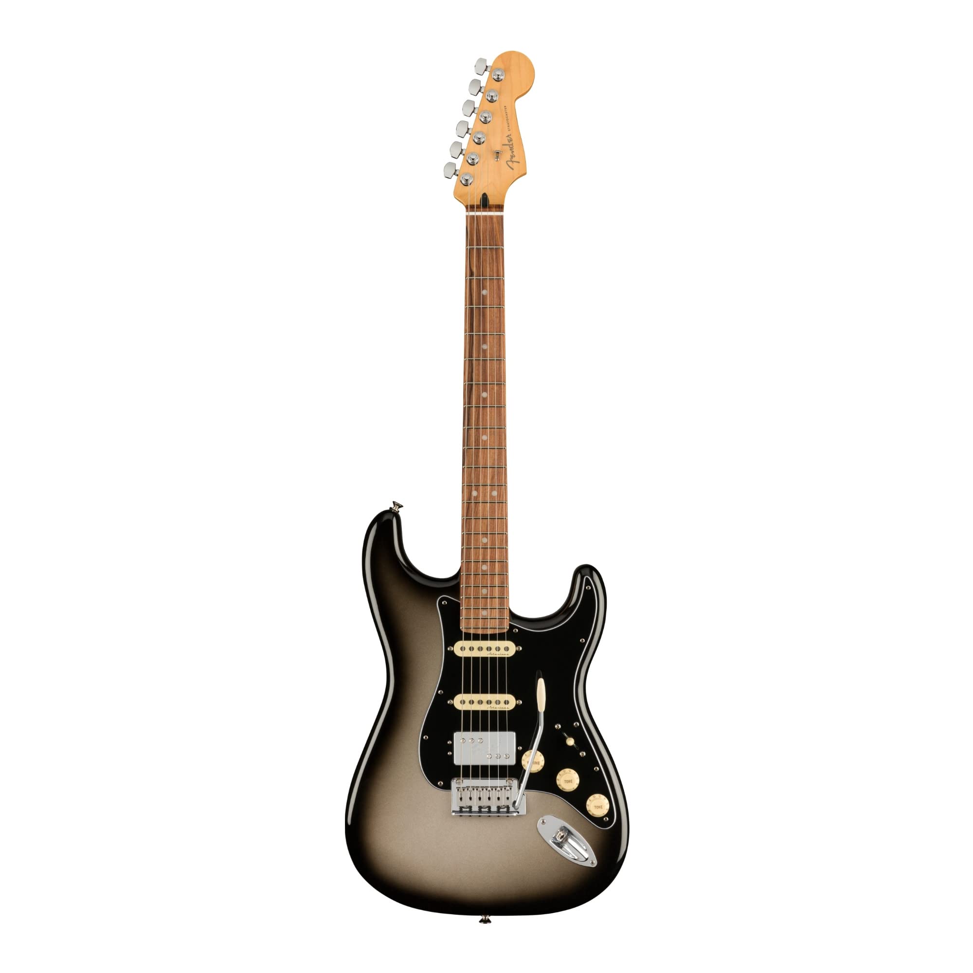 Fender Player Plus Stratocaster Electric Guitar, with 2-Year Warranty, Silverburst, Pau Ferro Fingerboard