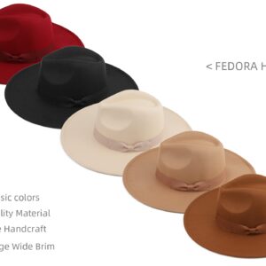 Pro Celia Big Wide Brim Women Fedora Hat (Rice)