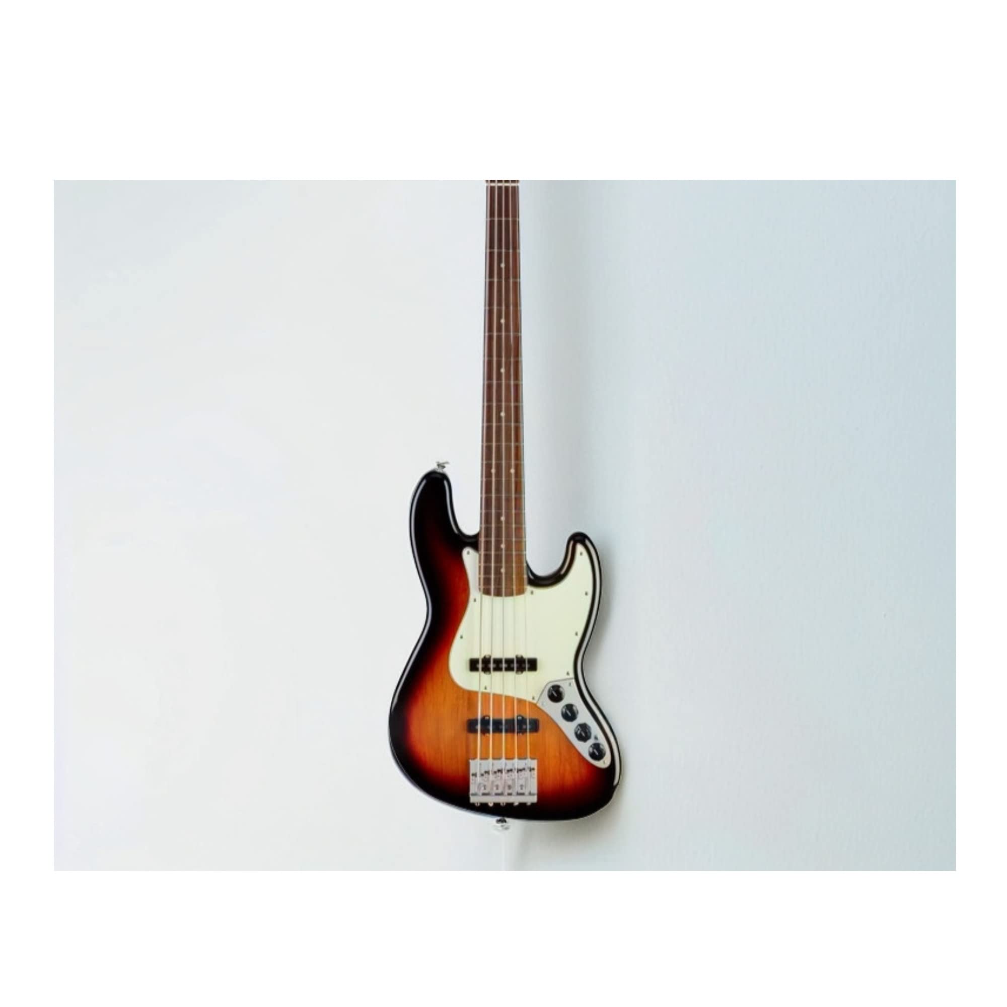 Fender Player Plus 5-String Jazz Bass, 3-Color Sunburst, Pau Ferro Fingerboard