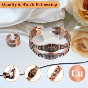 Vicmag Copper Magnetic Bracelet for Women 99.9% Solid Pure Copper Strong Magnets Jewelry Gift Adjustable Length