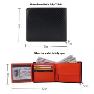 Baggourie RFID Trifold Leather Wallet (Red)