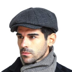 men’s vintage newsboy gatsby hat blend wool flat ivy cabbie autumn winter cap boyfriend gift (xxl)