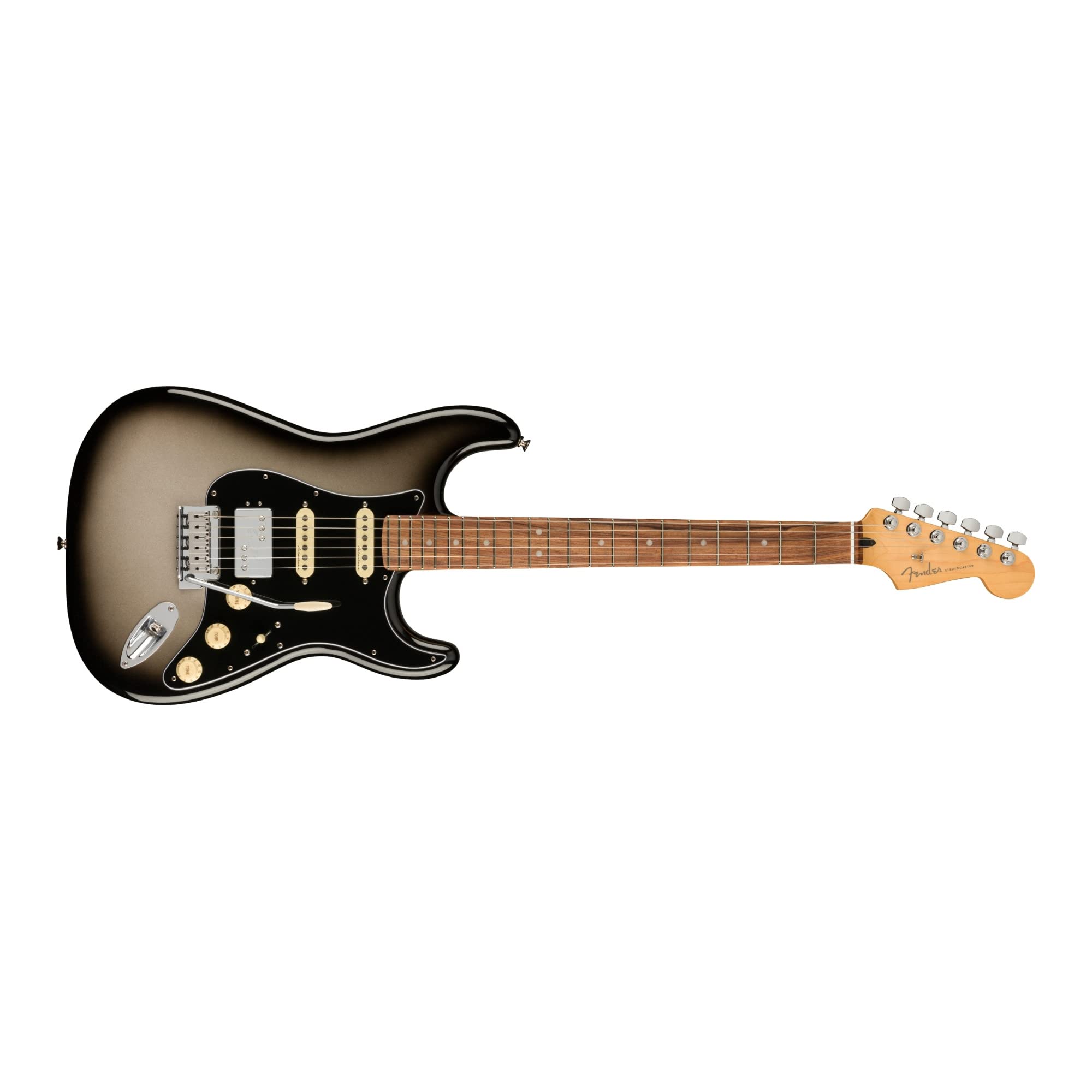 Fender Player Plus Stratocaster Electric Guitar, with 2-Year Warranty, Silverburst, Pau Ferro Fingerboard