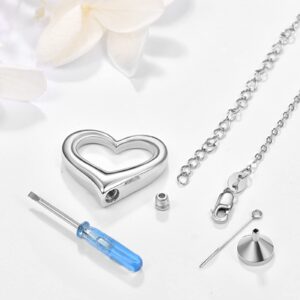 PRAYMOS Heart Urn Necklace for Ashes for Women 925 Sterling Silver Cremation Jewelry Necklace Urn Keepsake Memories Jewelry