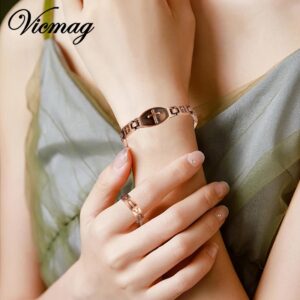 Vicmag Copper Magnetic Bracelet for Women 99.9% Solid Pure Copper Strong Magnets Jewelry Gift Adjustable Length