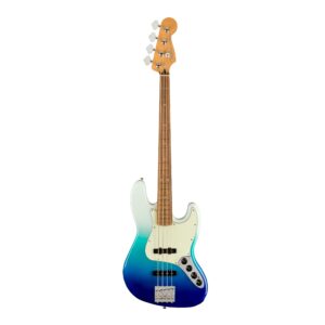 fender player plus jazz bass, belair blue, pau ferro fingerboard