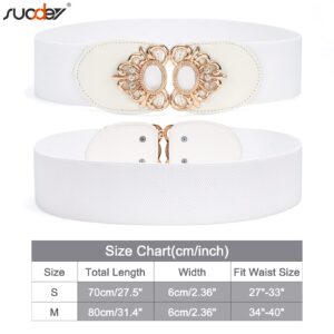 SUOSDEY 3 Pack Women Wide Elastic Stretchy Belt Vintage Cinch Belt Waistband for Dresses