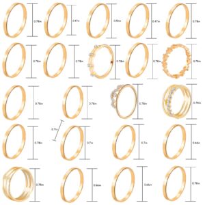 ONESING 25 Pcs Knuckle Rings for Women Stackable Rings Set Vintage Joint Finger Gold Rings for Women Men