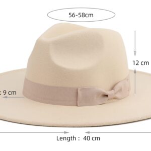 Pro Celia Big Wide Brim Women Fedora Hat (Rice)