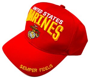 capsmith marine corps bold tactics unisex cap red, one size