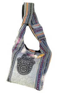 cotton shoulder bag, unique tapestry hippie crossbody with hamsa print hobo hippie cross body women bag, festival bag sling boho bag/handmade with love