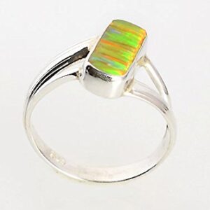 Ravishing Impressions Sparking Fire Opal Gemstone 925 Sterling Silver Ring Beautiful Handmade Jewellery Birthday Gift