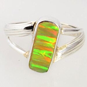 Ravishing Impressions Sparking Fire Opal Gemstone 925 Sterling Silver Ring Beautiful Handmade Jewellery Birthday Gift