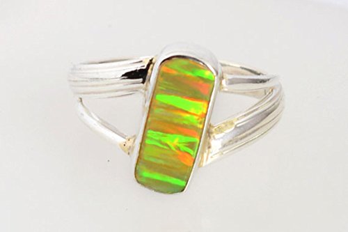 Ravishing Impressions Sparking Fire Opal Gemstone 925 Sterling Silver Ring Beautiful Handmade Jewellery Birthday Gift