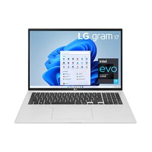 lg gram 17z95p laptop 17" ultra-lightweight, ips, (2560 x 1600), intel evo 11th gen core i7, 16gb ram, 2tb ssd, windows 11 home, 80wh battery, alexa built-in, 2x usb-c, hdmi, usb-a – silver