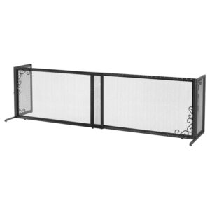 richell usa - freestanding metal mesh pet gate large (94946) (black)