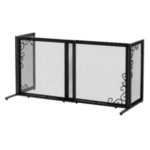 richell usa - freestanding metal mesh pet gate small (94944) (black)