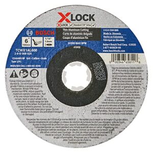 bosch tcwx1al600 6 in. x 1/16 in. x-lock metal cutting abrasive wheel 46 grit compatible with 7/8 in. arbor type 1a (iso 41) for applications in aluminum cutting