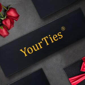 YourTies Mens Ties Silk Grey Ties for Men Solid Tie with Tie Clip Formal Business Textured Neckties