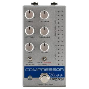 empress bass compressor effects pedal, silver, cpbs