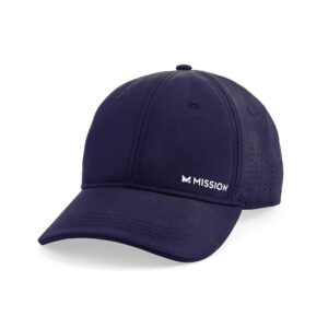 mission cooling vented performance hat, navy - unisex baseball cap for men & women - lightweight & adjustable - cools up to 2 hours - upf 50 sun protection - machine washable