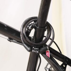 Folding Cable Chain Lock Design, Durable Bicycle Cable Lock, Waterproof No Key Coded Bicycle Lock, for Home Bike