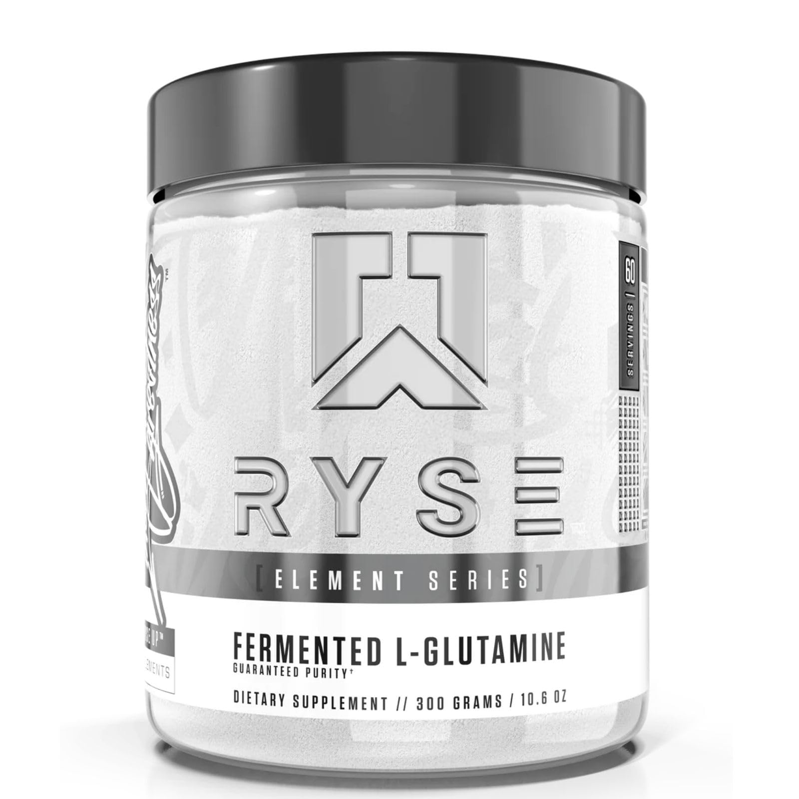 RYSE Up Supplements Element Series Fermented L-Glutamine Amino-Acid | Muscular & Cellular Recovery & Hydration | Gut, Intestinal, & Immune Health | 60 Servings